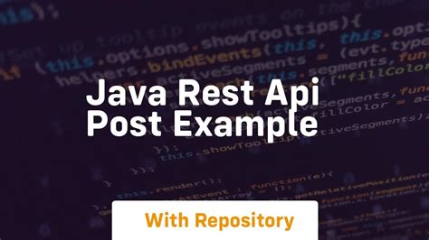 Java Rest Api Post Example Youtube