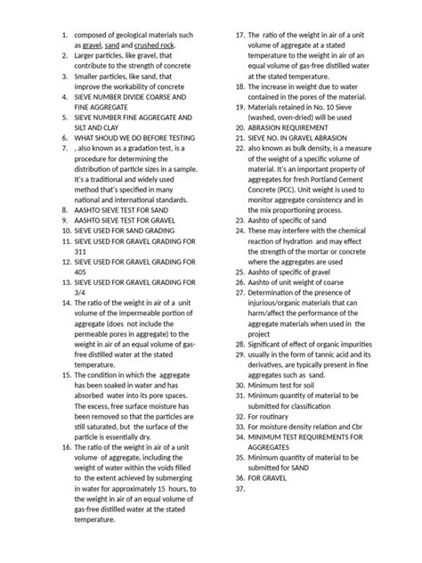 Soil Qa Question Pdf Concrete Gravel