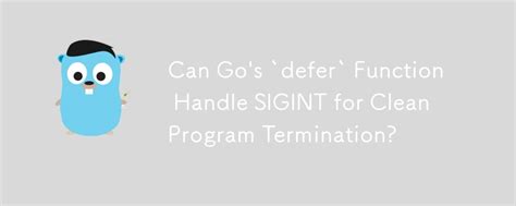 go 的 defer 函數可以處理 sigint 以乾淨地終止程式嗎？ golang php中文網
