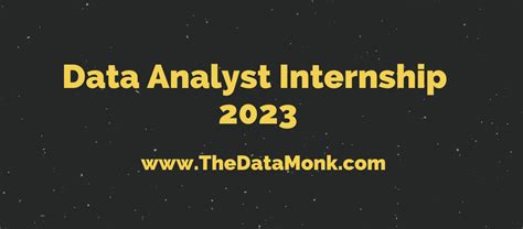 Data Analyst Internship 2023 The Data Monk