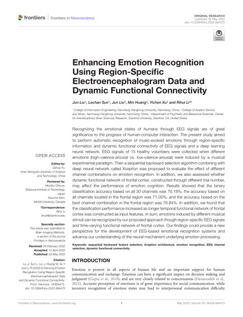 Pdf Enhancing Emotion Recognition Using Region Specific