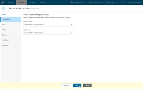 Step 3 Select Organization Veeam Backup For Salesforce User Guide