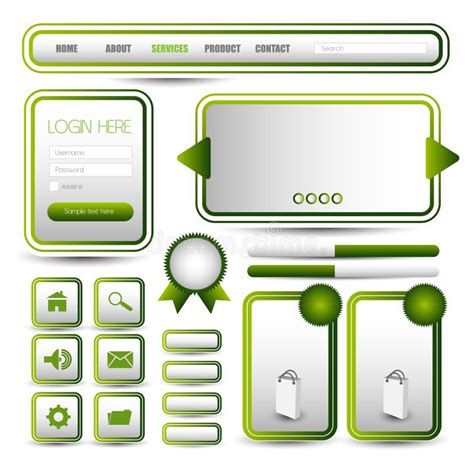 Web User Interface Elements Stock Vector Illustration Of Elements Home 49777060