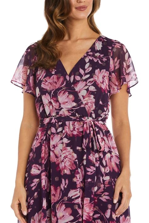 Rm Richards Floral Faux Wrap Short Sleeve Dress New Yorkers Apparel