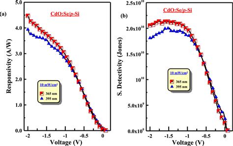 A Responsivity Reverse Bias And B Specific Detectivity Reverse Bias Download Scientific