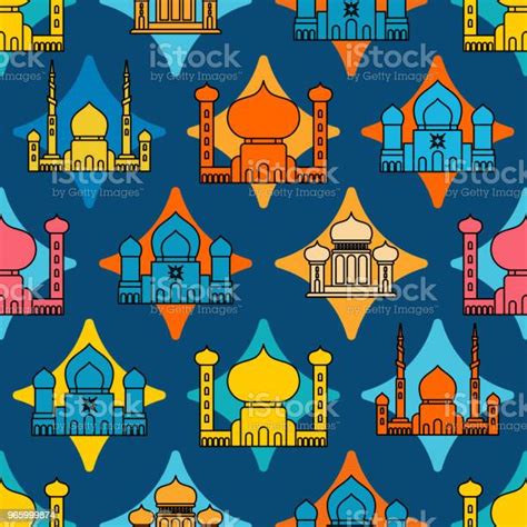 모스크 이슬람 패턴 완벽 한입니다 라마단 카림 인사말 카드 배경 회교도 휴일 아이드 무바라크 벡터 일러스트 레이 션 0명에 대한 스톡 벡터 아트 및 기타 이미지 Istock