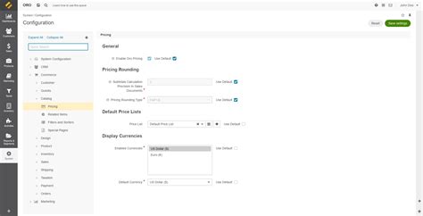 Configure Global Pricing Settings Orocommerce Orocrm And Oroplatform