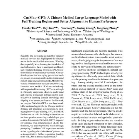 Chimed Gpt A Chinese Medical Large Language Model With Full Training