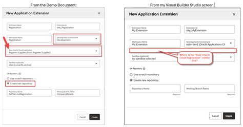 Base Oracle Cloud Application Missing In Visual Builder Studio Cloud Customer Connect