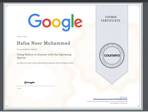 Hafsa Noor Muhammad On Linkedin Python Automation It Coursera