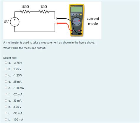 Solved A Multimeter Is Used To Take A Measurement As Shown