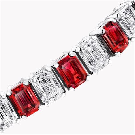 Emerald Cut Ruby And Diamond Bracelet Graff