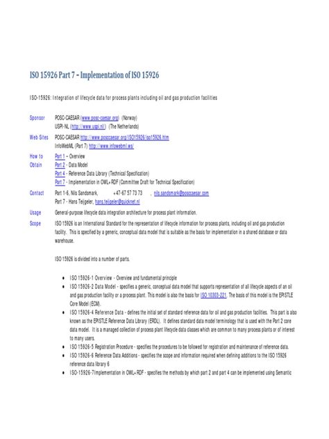 Iso 15926 Part 7 Implementation Of Iso 15926 Pdf Data Model Product Lifecycle