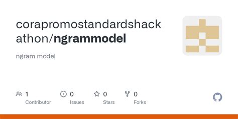 github corapromostandardshackathon ngrammodel ngram model