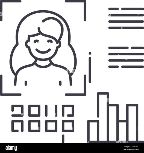 Biometric Data Icon Linear Isolated Illustration Thin Line Vector Web Design Sign Outline