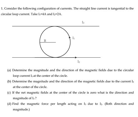Solved Consider The Following Configuration Of Currents The Chegg Com
