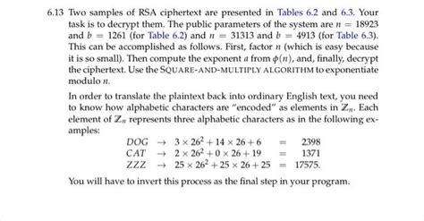 Solved 13 Two Samples Of Rsa Ciphertext Are Presented In