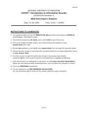 Information Security Mid Term Exam Answers And Insights Course Hero