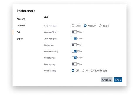 Preferences Dialog