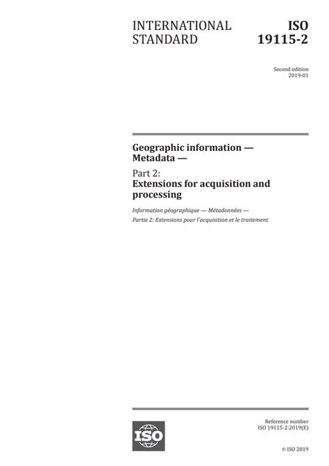 ISO 19115 2 2019 Geographic Information Metadata Part 2 Extensions For Acquisition And