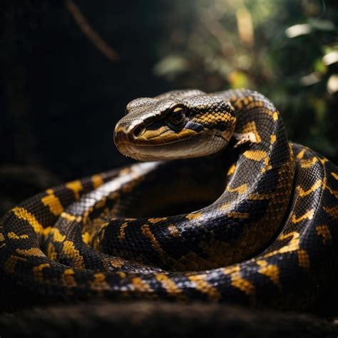 Premium Ai Image A Large Python With A Mesmerizing Pattern Waits For