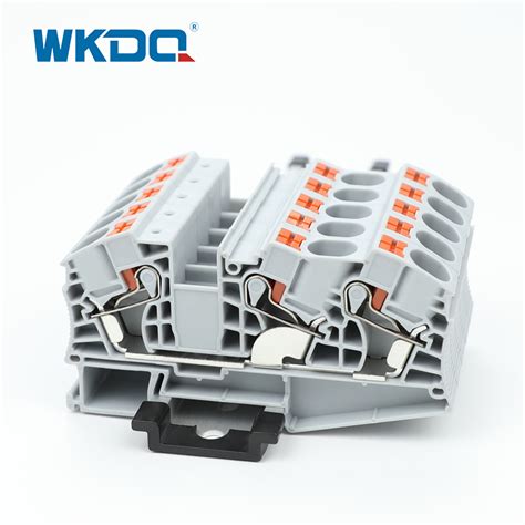 Pt16 Tw Push In Screwless Twin Din Rail Mounted Terminal Block Pe Terminal Block And Push Wire