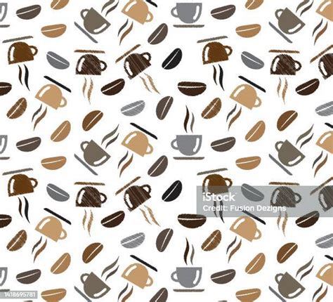 커피 콩 흰색 배경에 이음새가 없는 것을 포함하여 이음새가 없는 무늬 손으로 그린 커피 원두의 스케치 벡터 일러스트 레이 션 0명에 대한 스톡 벡터 아트 및 기타 이미지