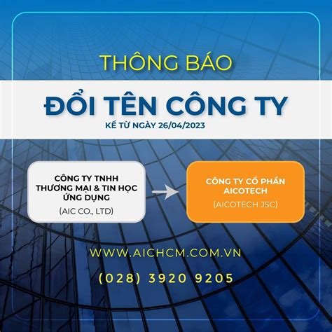 Thông Báo Về Việc Thay đổi Tên Công Ty Thay đổi địa Chỉ Trụ Sở Chính