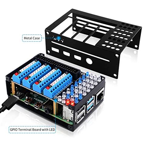 GeeekPi Raspberry Pi GPIO Screw Terminal Block Breakout Board HAT Kit With GPIO Status LED
