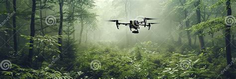 Carbon Sequestration Projects In A Forest Planting Trees To Capture Co2 With Drones Monitoring