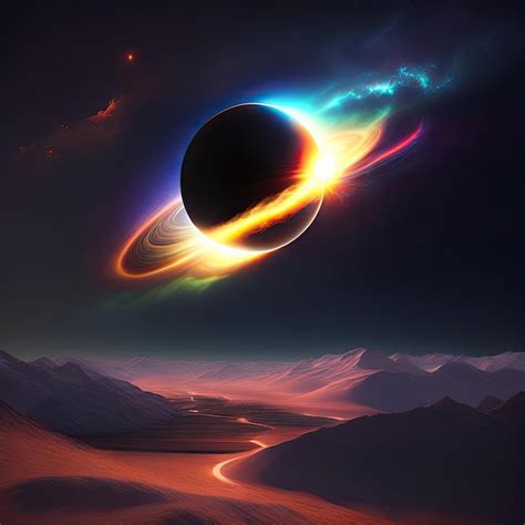 Premium Ai Image Solar Eclipse Abstract Space Wallpaper 3d Illustration