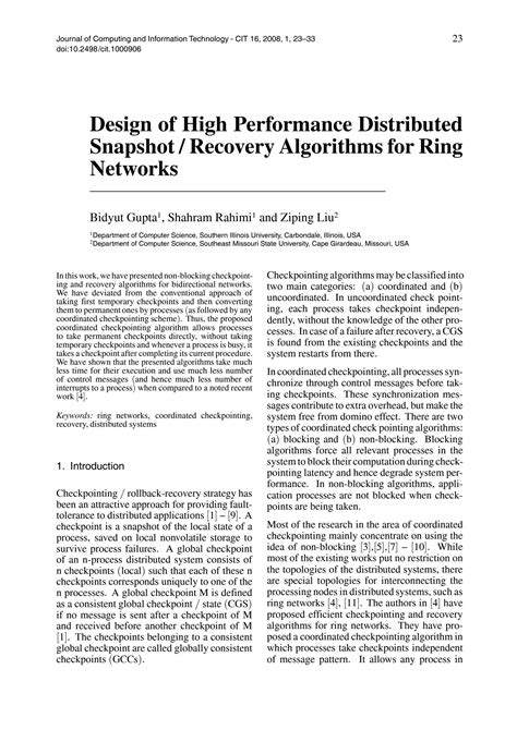 Solution Design Of High Performance Distributed Snapshot Recovery