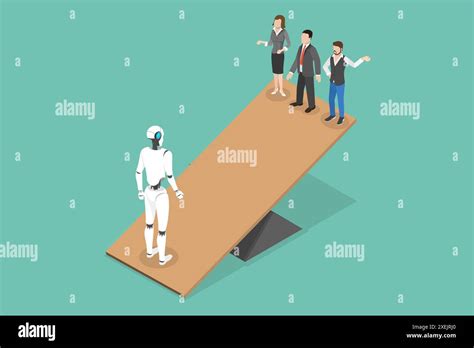 3d Isometric Flat Conceptual Illustration Of Rpa Vs Manual Labor Robotic Process Automatisation