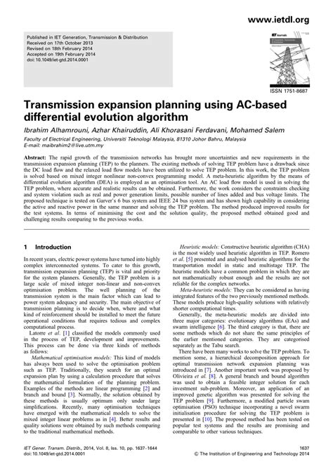 pdf transmission expansion planning using ac based differential