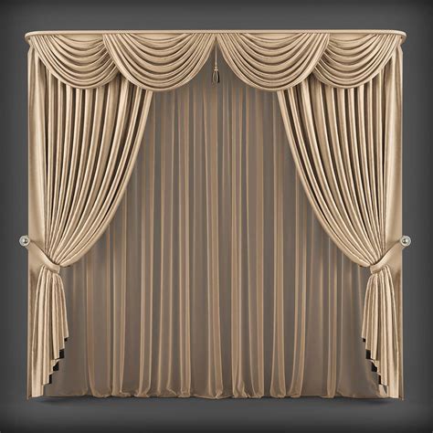 窗帘3d模型（objfbxmax） 云瑞设计