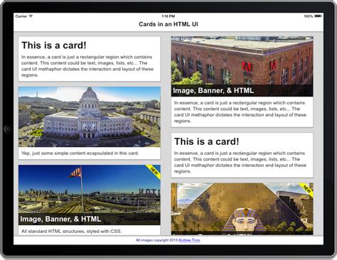 Implementing The “card” Ui Pattern In Phonegaphtml5 Applications