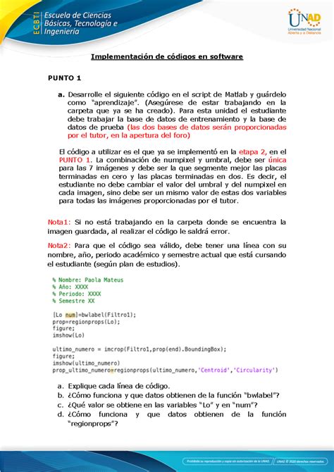 Anexo Implementación de códigos en el software Etapa Implementación de códigos en