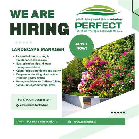🌿 Were Hiring Landscape Maintenance Manager Perfect Technical Works