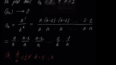 limite de n factorielle sur n puissance n youtube