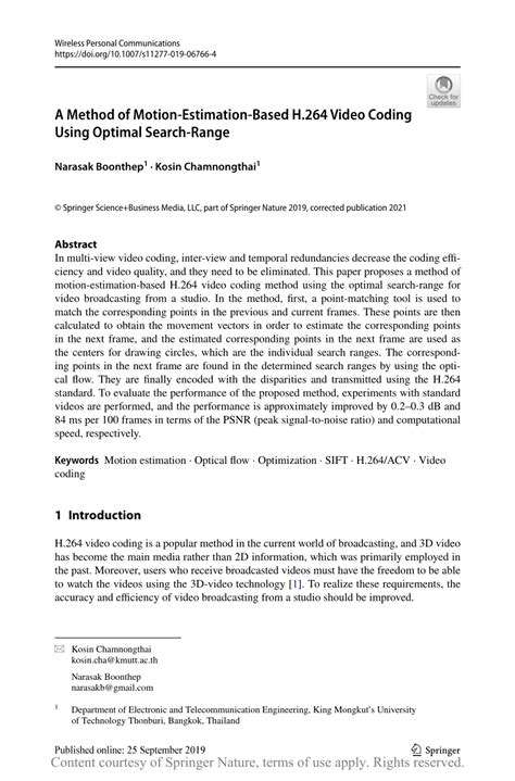 A Method Of Motion Estimation Based H 264 Video Coding Using Optimal