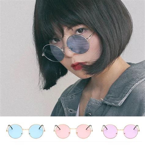 Classic Round Metal Small Circle Sunglasses Retro 60s Vintage Colorful
