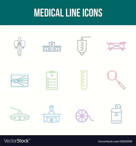 Unique Medical Line Icon Set Royalty Free Vector Image