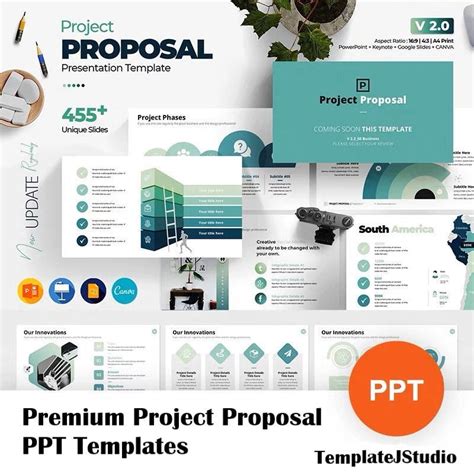 455 Unique Project Proposal Presentation Templates 60 Color Themes 4000