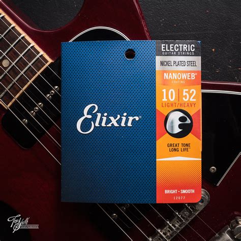 Elixir Light Heavy Electric Guitar Strings With Nanoweb Coating 10 52 Topshelf Instruments