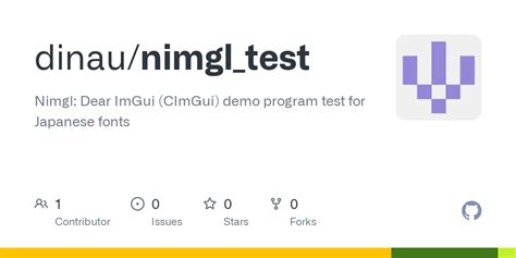 GitHub Dinau Nimgl Test Nimgl Dear ImGui CImGui Demo Program Test