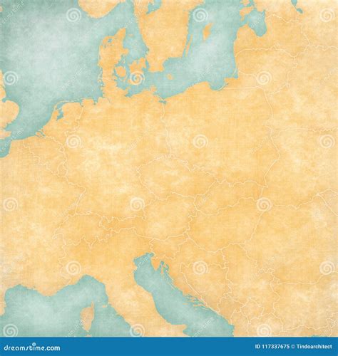 Blank Map Of Central Europe Stock Image 117337675