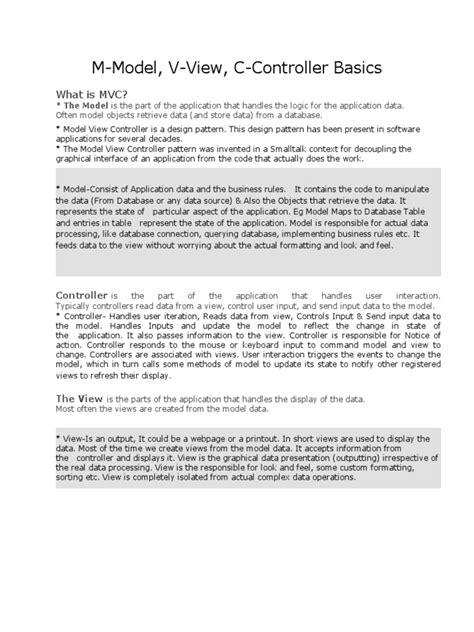 Mvc Sample Indtroduction Pdf Modelviewcontroller Databases