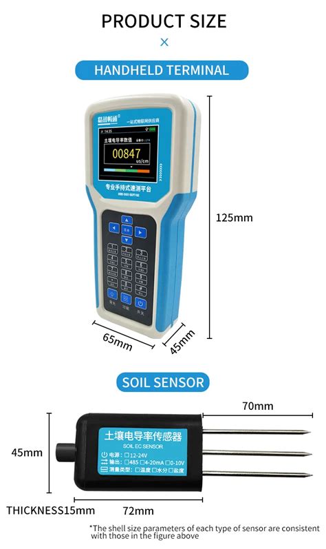 Rs485 Garden Handheld Soil Ph Ec Npk Temperature Tester Moisture Measurement Probe Monitor Meter