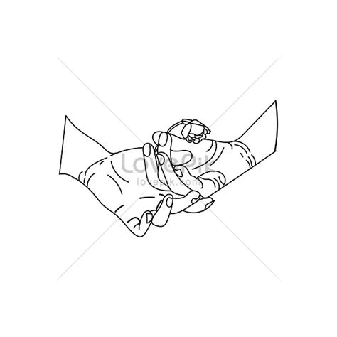 손 라인 아트 벡터 일러스트 레이 션에 꽃 일러스트 무료 다운로드 Lovepik