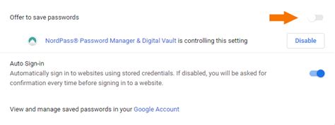 Disabling The Chrome Password Manager Nordpass